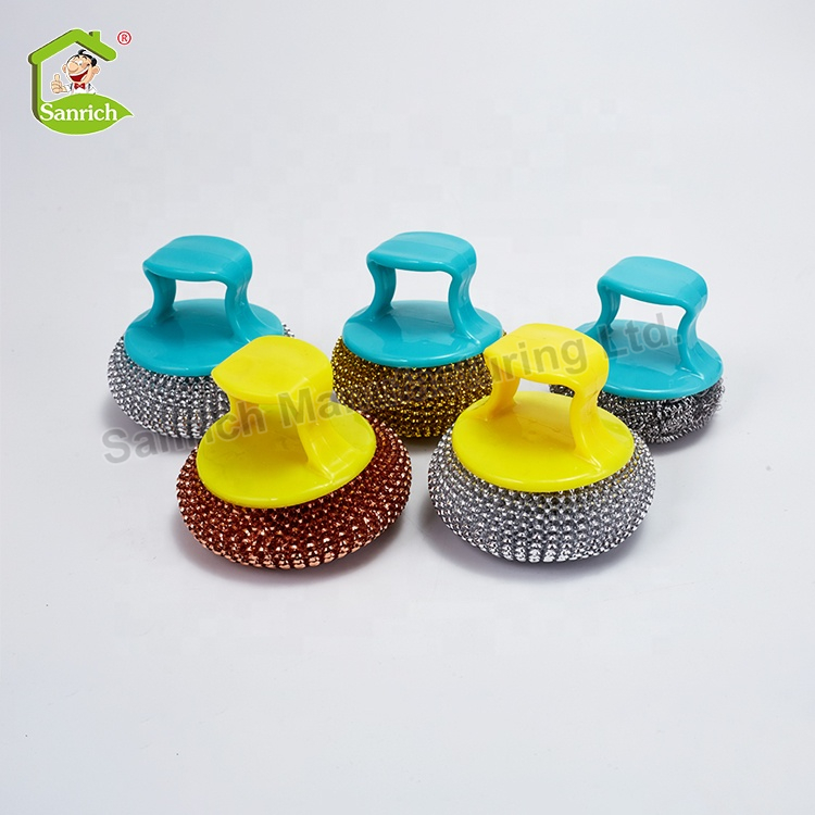 Kitchen Round Stainless Steel Wire Mesh Scourer Bbq Pot Cleaning Ball ...