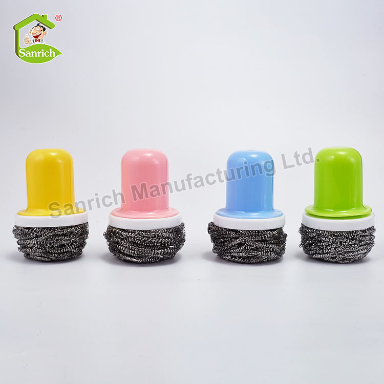 Hot Sale Stainless Steel Scourer with Plastic Handle Kitchen And Pot ...