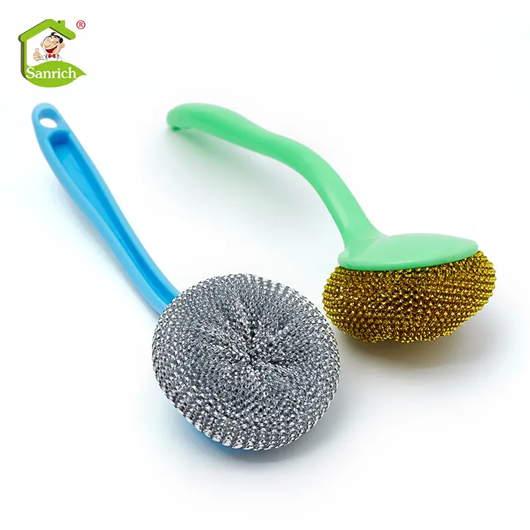 Stainless Steel Wire Mesh Scourer With Handle Copper Scrubber Copper ...